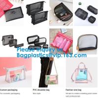 China Black Nylon Mesh Makeup Cosmetic Bag / Small Nylon Mesh Make Up Cosmetic Bag,Mesh Cosmetic Bag Neceser Toiletry Organize for sale