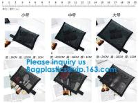 China Black Nylon Mesh Makeup Cosmetic Bag / Small Nylon Mesh Make Up Cosmetic Bag,Mesh Cosmetic Bag Neceser Toiletry Organize for sale
