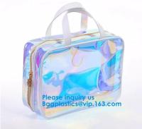 China Shiny Silver Pvc Holographic Makeup Cosmetic Bags Toiletry Storage Wash Bags Organizer Pouch Beauty Makeup Case Accessor for sale