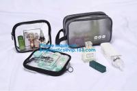 China Fashion Black Shaving Kit Travel Wash Bag Organizer PVC Waterproof Portable Gym Hanging Toiletry Bag for men for sale