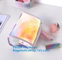 China Hologram Zipper Pvc Cosmetic Bag, Hologram Zipper Pu Cosmetic Bag,co-Friendly, Water Proof, Stitching/heat sealing/print for sale