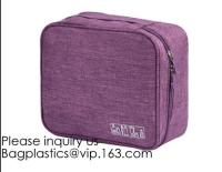 China Large Capacity waterproof Hanging travel Cosmetic Bag Toiletry Bag With Hook,Pouch Travel Small Black PU Cosmetic Bag for sale