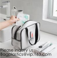 China Travel Transparent Pvc Toilet Cosmetic Bag Clear Make Up Pouch,Waterproof Custom Logo Geometric Black Pouches Cosmetic B for sale