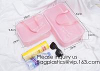 China Eco-friendly Fashion Waterproof Clear PVC Zippered Cosmetic Pouch for Bathroom,Holographic PVC Makeup Cosmetic Bag Laser for sale