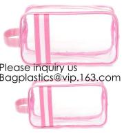 China Modern Fashion Travel Portable Transparent PVC Customized Logo Cosmetic Pouch,PVC Cosmetic Pouch With red Zipper for sale
