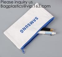China Gold Printed Gift Organic Cotton Canvas Makeup Bag,Personalized Cosmetic Bag Makeup Tassel Bag Custom Canvas Pouch for sale