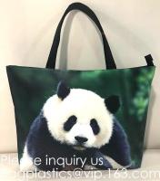 China Lady Handbag Woman Color Panda Print Bag,Cute Chinese Panda custom print tote bag,Promotional Custom Logo Printed Organi for sale