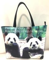 China Lady Handbag Woman Color Panda Print Bag,Cute Chinese Panda custom print tote bag,Promotional Custom Logo Printed Organi for sale