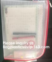 China Transparent clear mesh pvc zipper Zip lockk document file bag B5 plastic PVC file document students office storage bag for sale