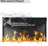 China waterproof and fireproof resistant document bag,Lock Box Bag For Documents Money & Office Files Freproof Safe Bag with L for sale