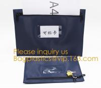 China Portable Bank Bag Zipper Leather Security Deposit Bag With Name Card Pocket Bank Locking Document Security Bag Deposit B for sale