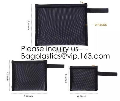China Zipper Mesh Bags, Pack of 4 (S/M/L & Pencil Pouch), Beauty Makeup Cosmetic Accessories Organizer, Travel Toiletry Kit Se for sale
