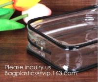 China 5 Pack Clear PVC Zippered Toiletry Carry Pouch Portable Cosmetic Makeup Bag for Vacation, Bathroom and Organizing pack for sale