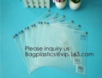 China Metal Clip Zipper Slider Closure Bags, Zip Envelope, Clear Color A5 Size Paper Document File Invoice Bill Zipper Bag Pen for sale