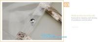 China promotional clear pvc cosmetic bags handle zipper for sale, eco soft loop die cut pvc clear handle plastic shopping bags for sale