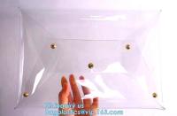 China Eco-friendly Practical Waterproof Transparent Zipper Hand Bag PVC Cosmetic Clutch Bag For Gift Promotion, purse, wallet for sale