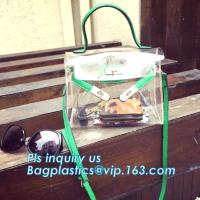 China PVC shopping bag transparent pp plastic handle bag, Vinyl PVC Handle Carrier Promotion Industrial Use Jelly Packaging Ba for sale