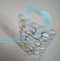 China PVC shopping bag transparent pp plastic handle bag, Vinyl PVC Handle Carrier Promotion Industrial Use Jelly Packaging Ba for sale
