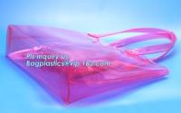 China customized handle logo clear pvc bag with zipper china manufacturer, environmental friendly clear pvc plastic handle bag for sale