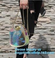 China adjustable shoulder strap women nylon pvc tote bag, Summer Beach Clear PVC Shoulder Bag DIY Transparent Clutch Tote Bag for sale