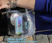 China Women's Holographic Laser PVC Chain Cross Body Bag Clutch Shoulder Bag, Women Waterproof Security Shoulder Clear Tote ba for sale