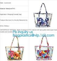 China Pvc Customized Women Clear Bag Waterproof Shoulder Bag With Cosmetic, pvc clear beach bags/ pvc shoulder bag factory for sale