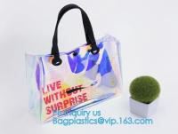 China tote pvc stadium ladies bags handbag, bucket bags pvc transparent bags women handbags, laser shopping beach bag hologram for sale