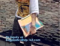 China top quality transparent pvc clear handbag, PVC Handbags Custom 2pcs in 1 Set Promotional Handbags, ZIPPER tote with colo for sale