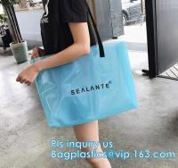 China Promotional PVC Clear Beach Towel Bags, PVC reusable beach bag, Sand Bags Cosmetic Bag Handbag, Handle bag/pvc handle ba for sale