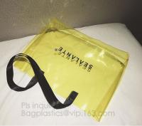 China pvc transparent zipper bikini cosmetic bag, tote lady waterproof PVC swimming transparent beach bag, beach bag swimming for sale