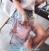 China Custom Transparent Gift Pvc Tote Shopping Bag, reflective pvc shopping women's bag, shinny PVC harrods shopping bag, pac for sale