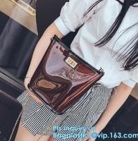 China Promo custom clear pvc shopping bag, Vinyl Coating Handbags with Logo, shopping bag with custom hand made printing, hand for sale