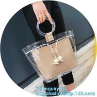 China Beauty Flower Color PVC tote shopping bag, PVC Coating 600D Polyester Tote Bag Grocery Bag with Zipper Closing, handle for sale
