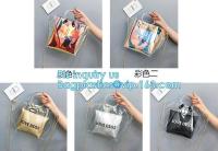 China Promotional fashion soft pvc tote beach bag pvc handbag, handbag min min handbag for kids, Zipper Pocket Clear Beach Han for sale