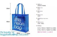 China pvc gift bag / transparent shopping bag / wholesale china pvc handbags, PVC coated shopping bag, rope handle clear pvc b for sale