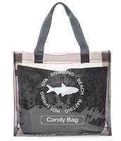 China fashion pvc mirror vinyl shopping bag with printing, Recyclable Durable Clear PVC Shopping Bag with Button Closure, tote for sale