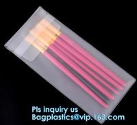 China OEM Custom PVC Loop Handle Image Printed Plastic Shopping Bag, Sewing non-woven handle pvc clear packaging bag, statione for sale