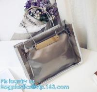 China promotional pvc handbag for christmas, Shoulder Handbag with Interior Pocket, tote shoulder PVC sling clear vinyl beach for sale