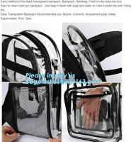 China High School Pvc Backpack Bag In Bag In America With Cosmetic Bag, Clear pvc backpack, clear plastic bags, clear backpack for sale