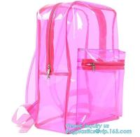 China High School Pvc Backpack Bag In Bag In America With Cosmetic Bag, Clear pvc backpack, clear plastic bags, clear backpack for sale