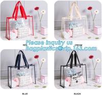 China Summer Detachable Women Transparent PVC Handbag Shoulder Bag, handle shoulder strap sand vinyl tote clear pvc beach bag for sale