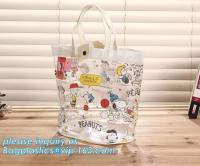 China Transparent PVC Cosmetic Bag for carrying Makeup Toiletry Compact Size, luxury holographic PVC hanging travel cosmetic m for sale