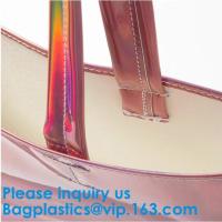 China Promotional Custom Waterproof Transparent Pvc Beach Bag Sets Shopping Online Women Hand Bag for sale