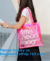 China Fashion Clear Pvc Beach Tote Bag For Women,Clear Tote Bags PVC Beach Tote Bag With Black Webbing Handle Bag for sale