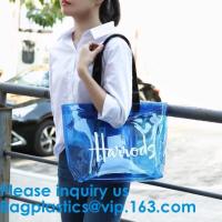 China Clear Shopping Bag Transparent PVC Beach Handbag Tote Shoulder Bag Beach Waterproof Large Capacity Foldable Travel Stora for sale