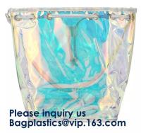 China Hot Selling Promotional Hologram Laser Unicorn Prints Cosmetic Bag Pouch Coin Purse With Strap Makeup Wash Bag for sale