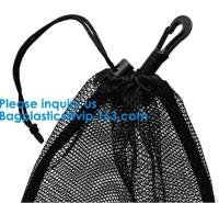 China Promotion Small Polyester Mesh Drawstring Bag Customs Size and Logo printing Round Bottom Drawstring Mesh Bag For Sport, for sale
