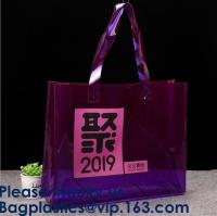 China PVC Shopping Tote Bag Grocery Bag Custom, Amazon Hot Sale Transparent Pvc Shopping Bag With Your Logo Shopping Tote Bag for sale