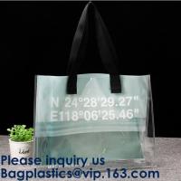 China Large Merchandise Pink and Purple Thick Plastic PVC Gift Bags Retail Clothing Shopping Bags,eco-friendly transparent sho for sale