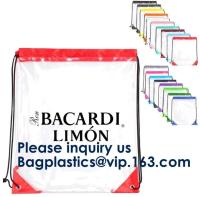 China Promotion Small Cloth Gift Clear Pvc Drawstring Backpack Bag,Fashion Transparent Clear PVC Drawstring Bags Bagease pac for sale